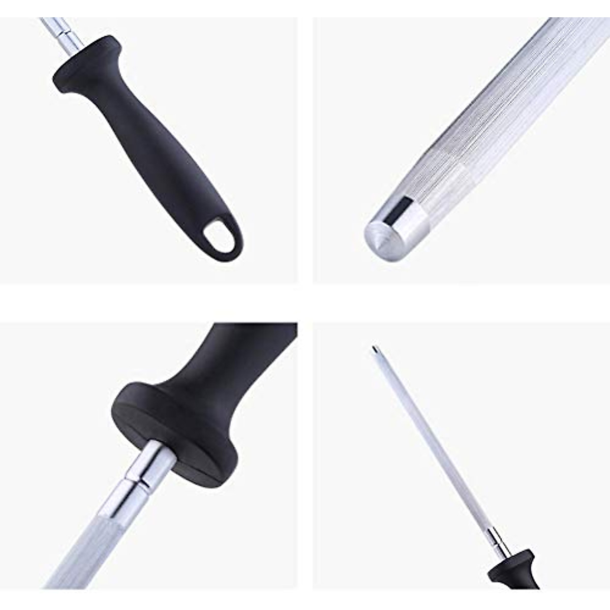 Knife Sharpener Rod, Fanerfun 13 Inch Carbon Steel Professional Knife Sharpening Steel, Knife Sharpener with Hanging Holes (13 inches)