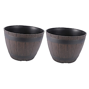 YARNOW 2pcs Pots for Plants Outdoor Plants Wooden Planter Succulents Plants Barrel Planter Succulent Planters Flower Pots Garden Floor Flower Pot Extra Large Wooden Flower Pot