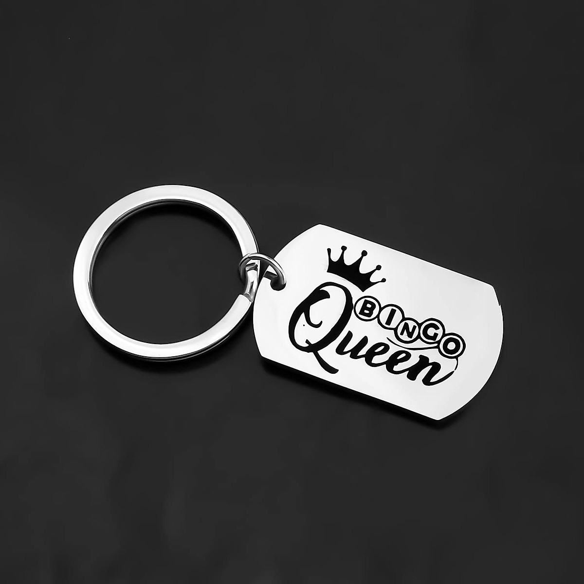 Gzrlyf Bingo Keychain Bingo Queen Bingo King Bingo Lovers Gifts Funny Bingo Gifts for Bingo Players (Bingo Queen)