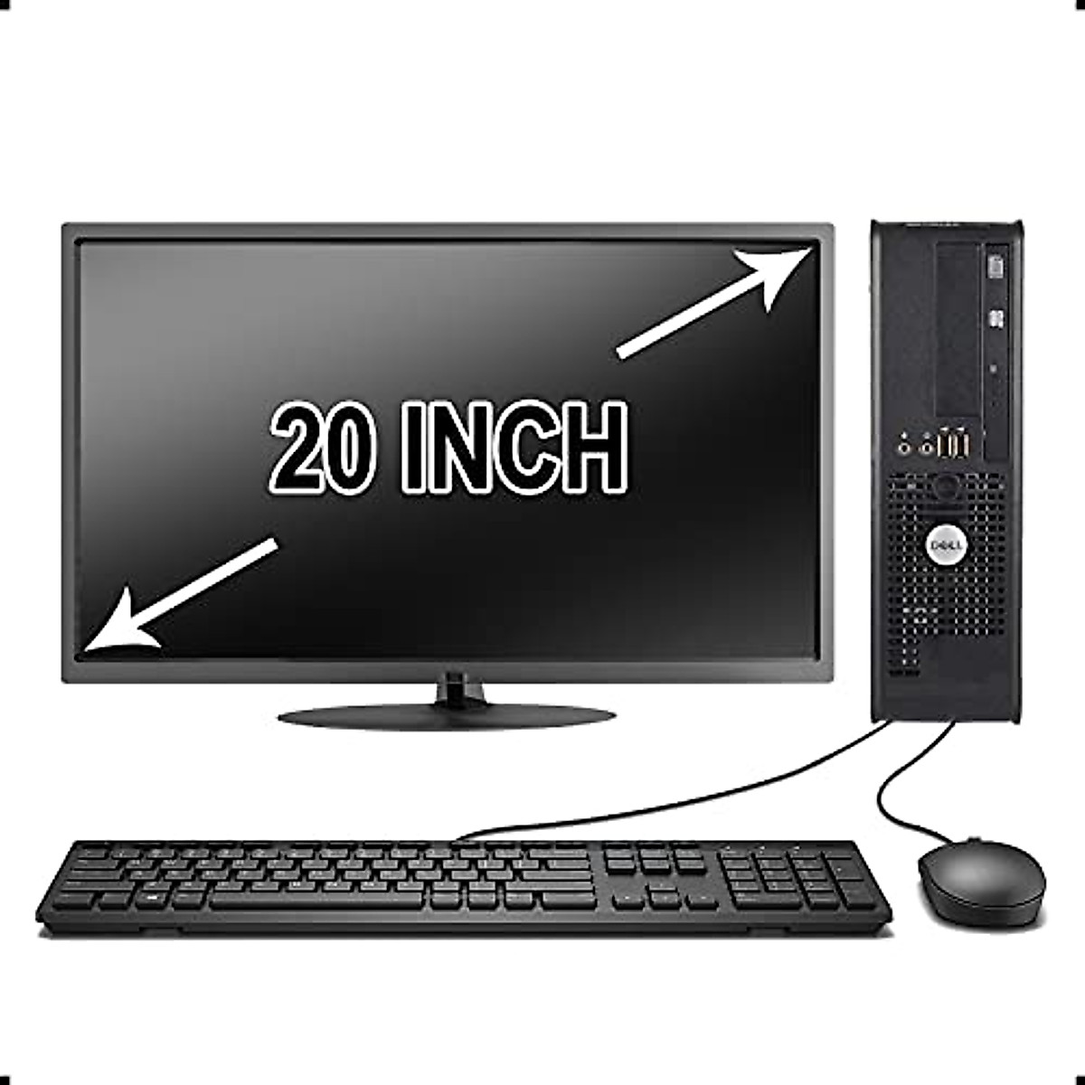 DELL Optiplex with 20-Inch Monitor (Core 2 Duo 3.0Ghz, 8GB RAM, 1TB HDD, Windows 10 Professional), Black (Renewed)']