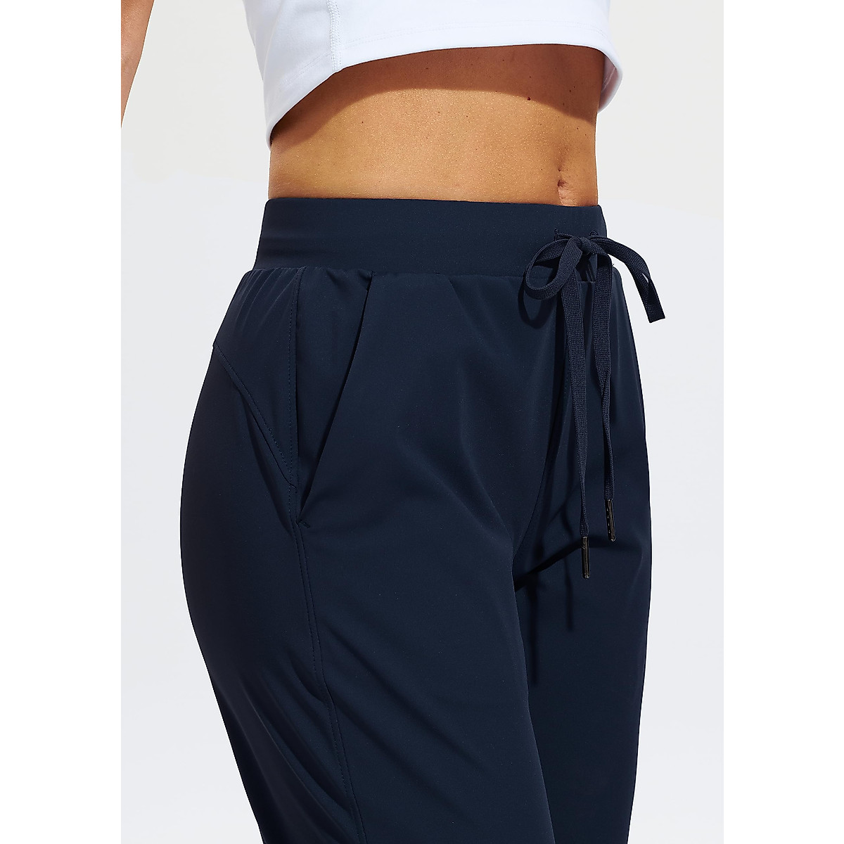 Libin Women's Joggers Pants Athletic Sweatpants with Pockets Running Tapered Casual Pants for Workout,Lounge, Navy L