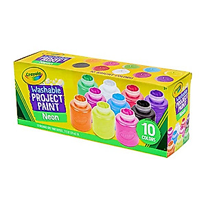 Crayola Washable Kids Project Paint - Neon (2oz), Arts & Crafts Supplies For Kids, Preschool & Kindergarten, Gifts, Ages 3+