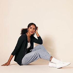 Amazon Essentials Women's Lightweight Crewneck Cardigan Sweater (Available in Plus Size), Black, 3X