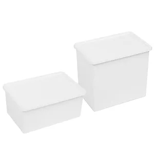 FOMIYES Plastic Shoe Boxes 2pcs Plastic Storage Bin Tote Organizing File Box Multifunctional Storage Box Storage Box with Secure Lid for Home Bedroom White Plastic Storage Box