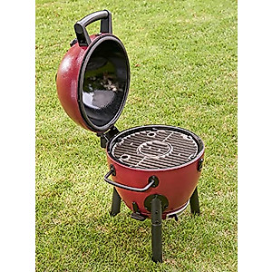 Char-Griller E06614 AKORN Jr. Portable Kamado Charcoal Grill, Red