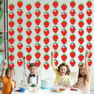 12 PCS Strawberry Party Banners Strawberry Birthday Decorations Strawberry Banner Garland Kit Strawberry Hanging Swirl Decorations Berry First Birthday Garland Party Baby Shower Decor