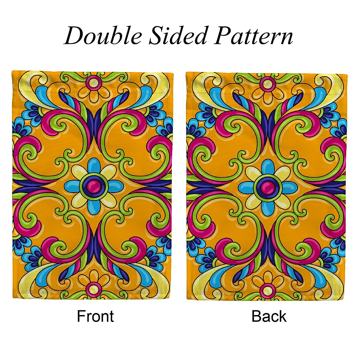 Mexican Talavera Ceramic Tile Holiday Garden Flag Vertical Double Sized Durable Polyester Fabric Non-Fade Outdoor Decoration Flag Banner for Christmas Halloween 12x18in