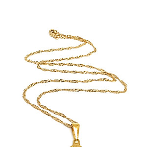 LESLIE BOULES 18K Gold Plated Guadalupe Medal Necklace 18 Inches Length Virgin Mary Jewelry