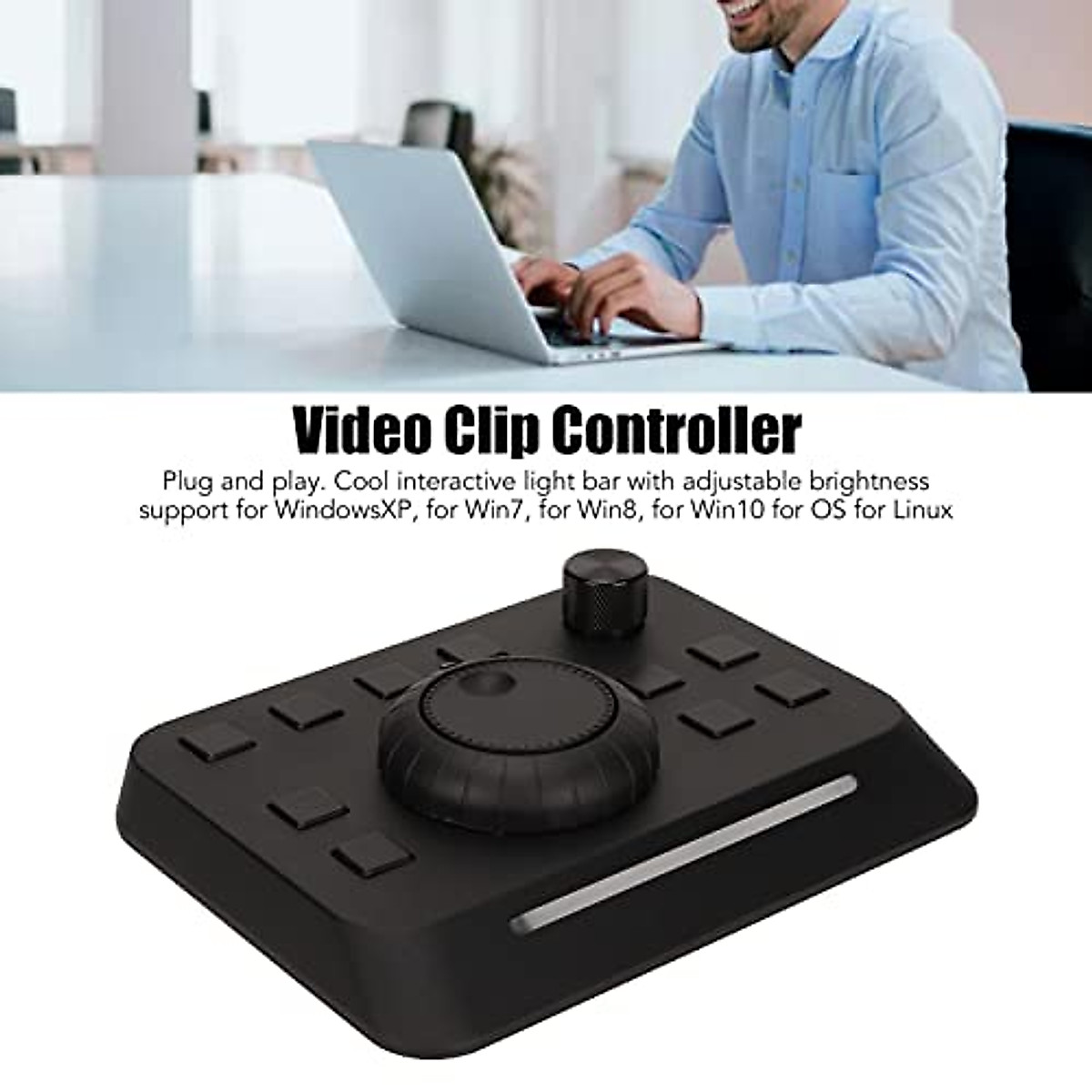 Zyyini Video Editing Console, 10 Custom Buttons Video Creative Console for Windows, Compatible with Final Cut X, EDIUS, Davinci, Premiere Editing Software, for Video Beginner, Post Creator