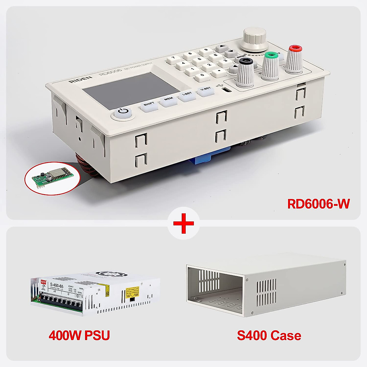 RD RD6006W 60V 6A DC DC Step Down Power Supply Whole Set not Assembled (RD6006W+S400 case+ 400W PSU)