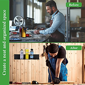 Therwen 2 Pcs 5 Holes All Purpose Steel Spray Bottle Holder Heavy Duty Spray Can Holder Rack Organizer Easy Install Wall Mount Paint Spray Bottle Organizer Storage Rack for Garage Home Workspace