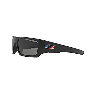 Oakley Men's OO9253 Det Cord Rectangular Sunglasses, SI Matte Black/USA Icon, 61 mm