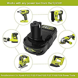 POWTREE Upgraded 3800mAh 2Packs 18v Battery Replacement Compatible with Ryobi 18V Battery ONE+ P102 P103 P105 P107 P108 P109 Cordless Power Tools Drills