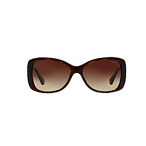 Vogue Eyewear Women's VO2843S Square Sunglasses, Dark Havana/Brown Gradient, 56 mm