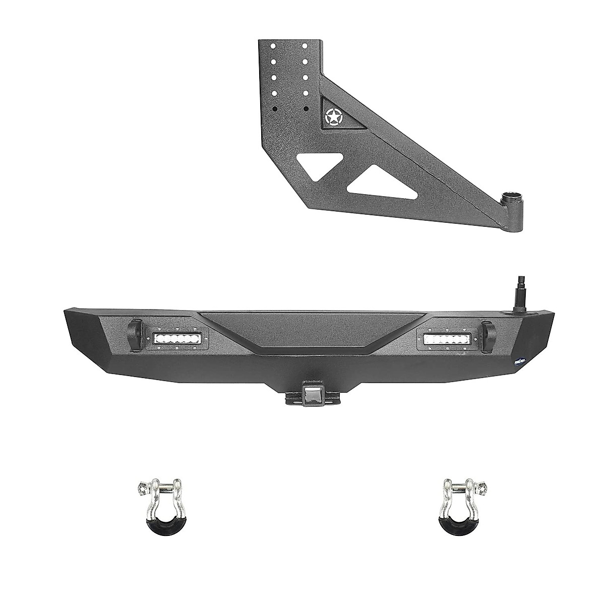 u-Box Wrangler JL Rear Bumper w/Tire Carrier & Hitch Receiver Compatible with Jeep Wrangler JL & JLU 2018-2025