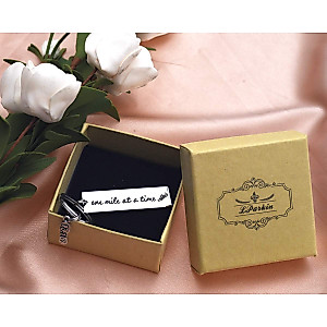 LParkin Runners Cross Country Marathon Keychain Jewelry Coach Training One Mile at A Time Gift for Track and Field Charm Stainless Steel (13.1)