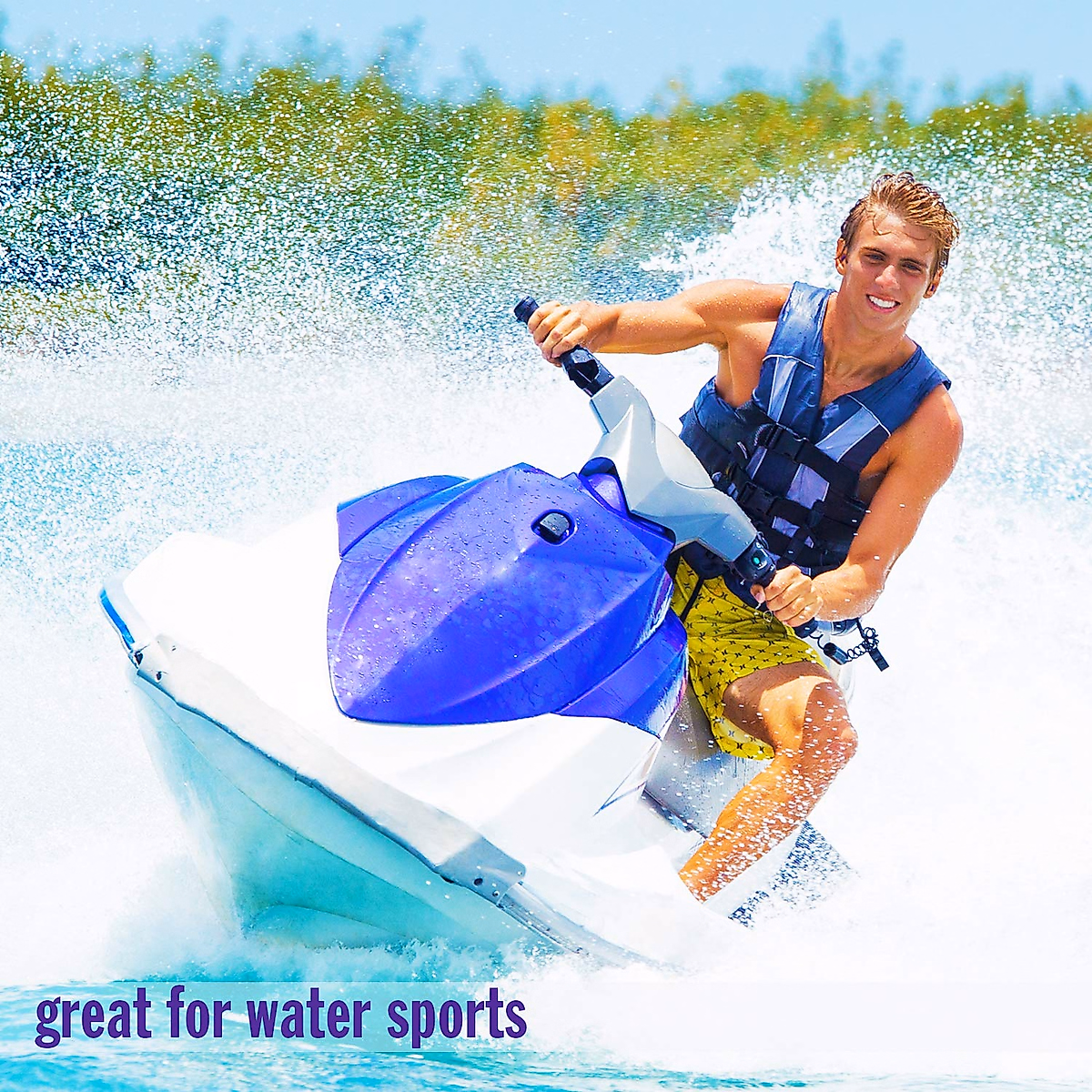 Mack's AquaBlock Swimming Earplugs, 2 Pair - Comfortable, Waterproof, Reusable Silicone Ear Plugs for Swimming, Snorkeling, Showering, Surfing and Bathing (Purple)