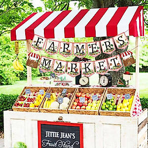 Farmers Market Birthday Party Banner, Vegetable Farmer's Party Decorations for Kids Produce Stand Baby Shower Farmer's Market Photo Backdrop