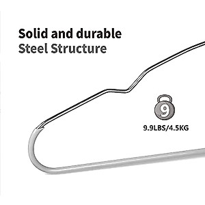 TOPIA HANGER Metal Hangers 20 Pack, Non Slip Clothes Hangers Space Saving, Heavy Duty Rubber Coated Wire Hanger for Coat, Shirt, Dress, Pants-Grey, CT12G