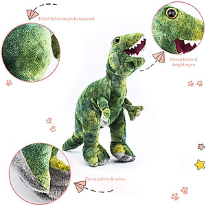 AIXINI Stuffed Dinosaur Plush Giant T-Rex Toy - 23.6" Lifelike Stuffed Tyrannosaurus Animal for Boys, Green