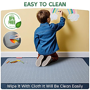 100pointONE Office Chair Mat for Carpets - 53'' x 45'' 0.09'' ThickTransparent Floor Mats for Flat Low and No Pile Carpeted Floors, with Grippers (53'' X 45'' Rectangle)