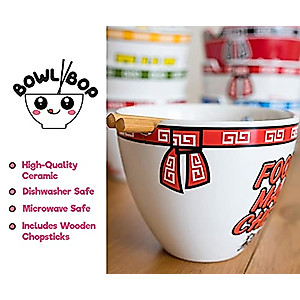 Bowl Bop Food Man Chew Japanese Dinnerware Set | 16-Ounce Ramen Bowl, Chopsticks