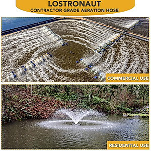 100 feet ⅜ inch Self Sinking Aeration Hose With Two Stainless Steel Hose Clamps and Two Menders for Easy Installation - Contractor Grade Weighted Air Line Tubing For Pond Water Lake Plumbing