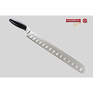 Mundial Titan 3427-11GE 11" Hollow Granton Edge Slicing Knife, Black Handle with Plastic Protective Sheath