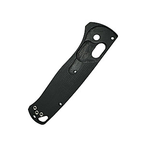 August Engineering Classic Scales For Benchmade Bugout Folding Knife 535 Precision Machined 6061 Aluminum Anodized Finish Yellow Ultem Black G10 (G10 Smooth Black) Knife Not Included
