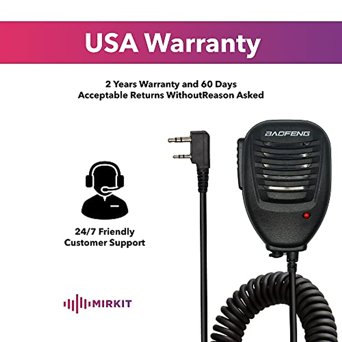 Original Baofeng Mic for Ham Radio Most Wanted Among Baofeng UV-5R Accessories. Shoulder Speaker Compatible with Baofeng bf-f8hp UV-5R UV-5R Plus UV-82 UV-82hp ​can be Used as Police Radio Mic