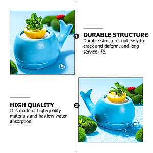 PRETYZOOM Ceramic Coffee Mug 3D Whale Tiki Cup Hawaiian Luau Party Cocktail Glasses Cute Animal Exotic Juice Wine Cup for Bar Kitchen Holiday Ornament Sky- blue 450ml