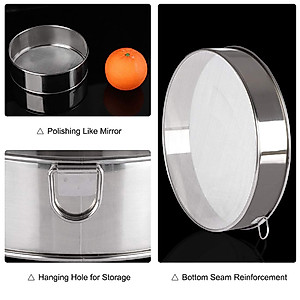 Xpanal Flour Sieve Fine Mesh, 6" Stainless Steel 60 Mesh Round Flour Sifter for Baking Cake Bread