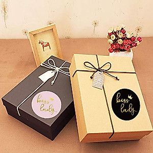 Boss Lady Stickers 1.5 inch， Pink and Black Boss Lady Decal Vinyl Stickers Labels for Businesses, Online retailers, boutiques,Gift Box Decorations Supplies (504 Pcs)