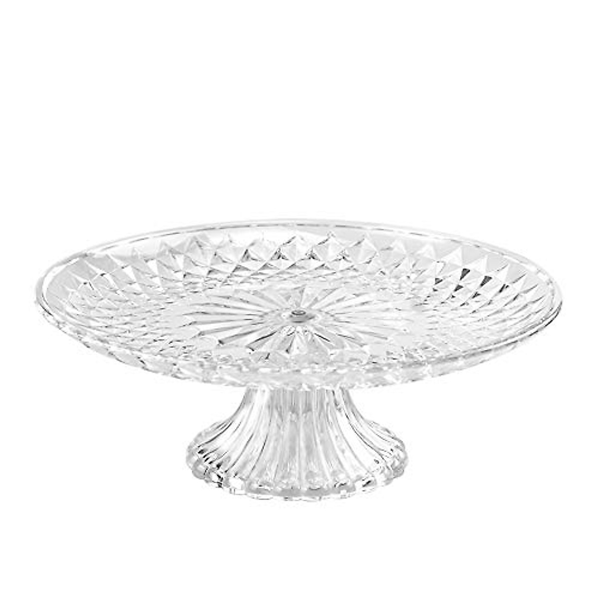 Cake Stand Dessert Display Pedestal - 12” Large Round Plastic Cake Stands Set of 2 - Table Cupcake Holder with Base - Clear Crystal Cake Plate Server Platter Serving Tray for Wedding Birthday Party