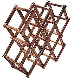eoocvt Wood Wine Rack, 10 Bottle Wooden Stackable Wine Cellar Racks,Countertop Free Stand Wine Storage Holder Freestanding Wine Rack for Home Kitchen Bar Cabinets