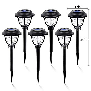SOLPEX Solar Outdoor Lights Pathway, 6 Pack LED Solar Path Lights, Solar Garden Lights Outdoor Waterproof, Solar Powered Pathway Lights for Yard, Pathway, Lawn (Warm White)