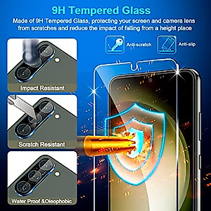 [4+3 Pack] Galaxy S23 Plus Screen Protector, 9H Tempered Glass, Ultrasonic Fingerprint Support, Case Friendly HD Clear for Samsung Galaxy S23 Plus 5G Glass Screen Protector