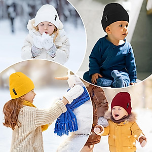 American Trends Baby Beanie Hat for Toddler Kids Beanies Infant Baby Boys Girls Knit Winter Hats 1 Pack White 0-3 Years
