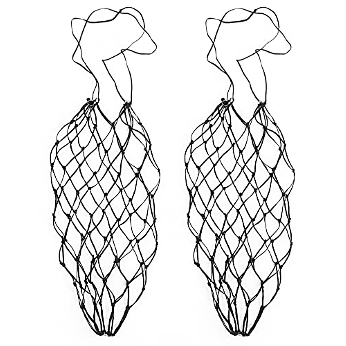 QWORK Horse Hay Net, 2 Pack 4" Hole Hay Feeders, 40" Slow Feeding Hay Nets with Metal Rings Equestrian Feeding Supplies Slow Down Feeding Speed