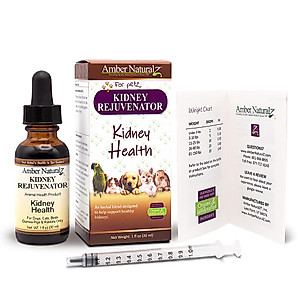 Amber NaturalZ Kidney Rejuvenator Herbal Supplement for Dogs, Cats, Birds, Guinea Pigs, and Rabbits | Pet Herbal Blend for Kidney Support | 1 Fluid Ounce Glass Bottle | Manufactured in The USA