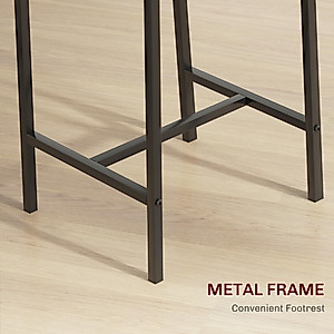 HOMCOM 3 Piece Bar Table and Chairs, Industrial Dining Table Set for 2, Counter Height Kitchen Table with Bar Stools, Breakfast Table Set for 2 for Small Space, Oak