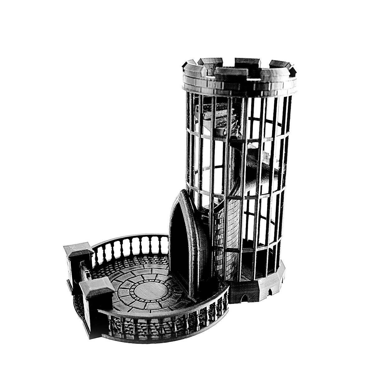 Generic Grey Tower Castle Dice Tower Tabletop Games Dungeons and Dragons DND D&D Pathfinder (Black)