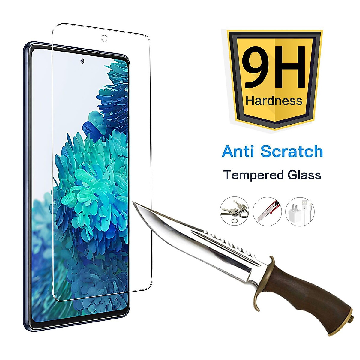 Coolpow 【3+3 Pack】 Designed for Samsung Galaxy S20 FE 5G Screen Protector Tempered Glass, with 3Pack Camera Lens Protector [Easy Installation] [Anti-Scratch]