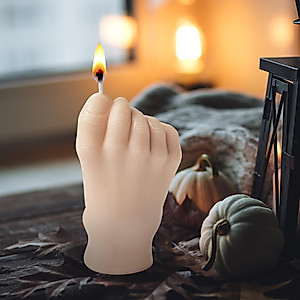 6sisc Mini Foot Scented Candle Inverted Feet Shape Candles Creative Gift Home Aesthetic Decor Pine Fragrance Aromatherapy Natural Soy Wax Candle Desk Art Decoration for Room Bedroom Bathroom