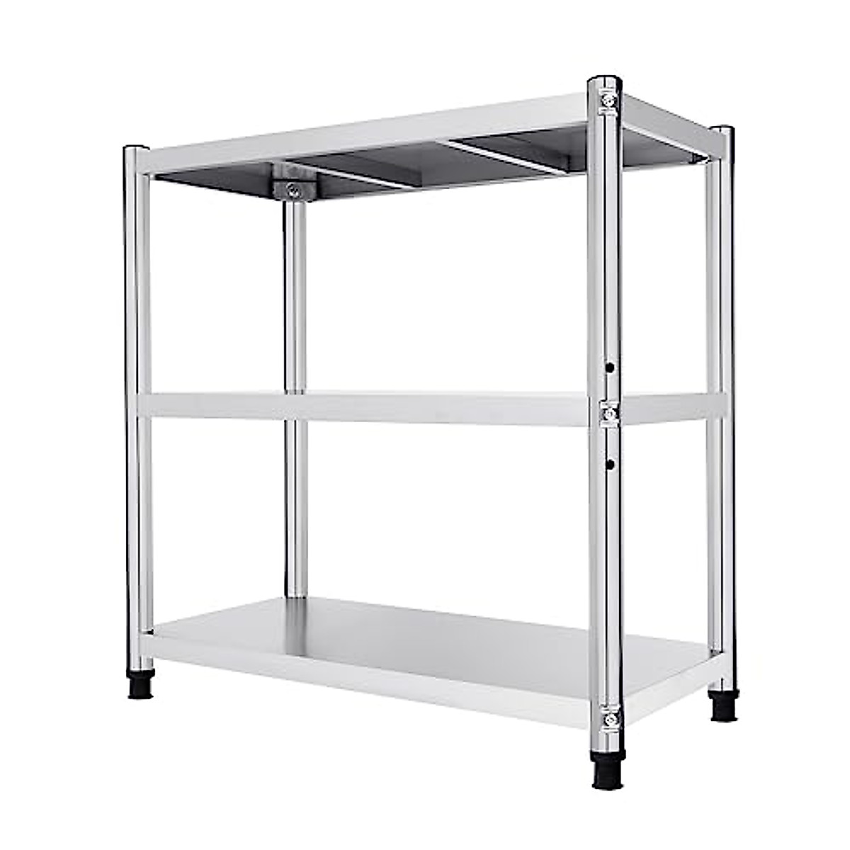 32"×16" Stainless Steel Table, Heavy Duty Stainless Steel Table for Prep, Shelf Organizer Kitchen Storage Shelves Garage Shelves, Commercial Kitchen Work Table for Restaurant, Home and Hotel, Silver