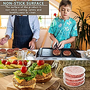 DSTHISAR Burger Press, 5”Stainless Steel Hamburger Press Patty Maker, Non-Stick Hamburger Press for Making Patties, for Grilling and Cooking, Comes with 100 Pieces of Wax Paper