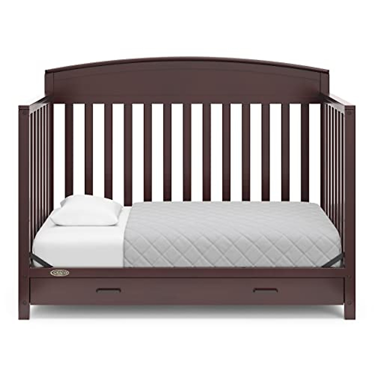 Graco Benton 5-in-1 Convertible Crib with Drawer (Espresso) - Converts from Baby Crib to Toddler Bed, Daybed and Full-Size Bed, Fits Standard Full-Size Crib Mattress, Adjustable Mattress Support Base