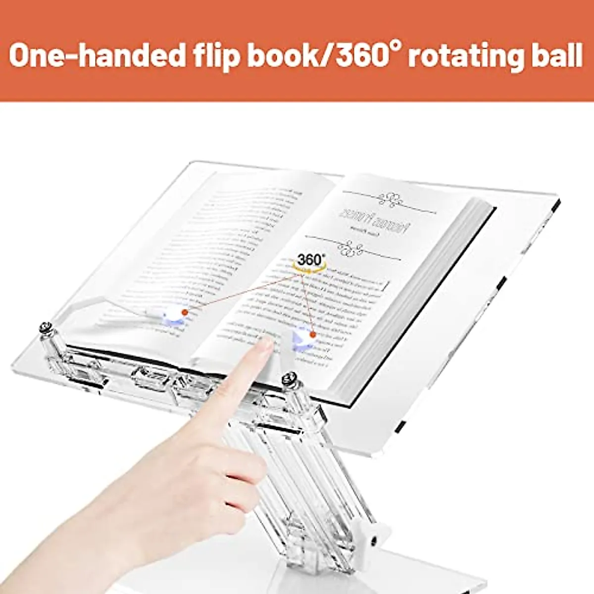 Acrylic Laptop Stand for Desk, Book Stand, Clear Laptop Riser Adjustable Height, Foldable Portable Adjustable Laptop Stand Compatible with MacBook Pro Other Notebooks