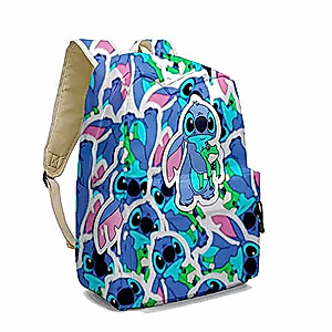 Fashion College Backpack, Fashionable Computer Backpack Cartoon Book Bag Adjustable Shoulder Strap Daypack for Teens, One Size