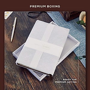 BEECHMORE BOOKS Ruled Notebook - British A5 Journal Large 5.75" x 8.25" Hardcover Vegan Leather, Thick 120gsm Cream Lined Paper | Gift Box | Chestnut Brown